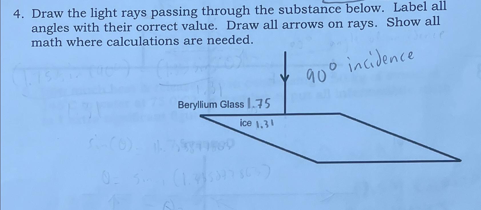 Solved Draw the light rays passing through the substance | Chegg.com