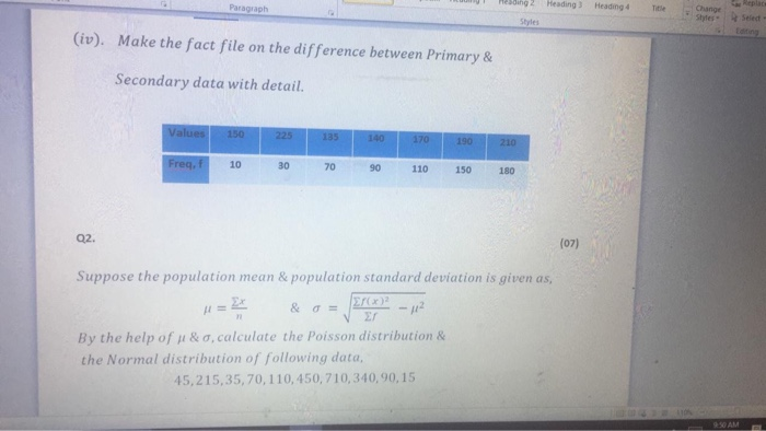 Solved Paragraph eg Heading Heading Title Styles A seret | Chegg.com