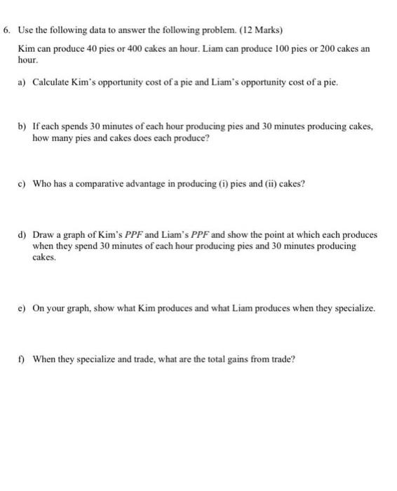 Solved Use the following data to answer the following | Chegg.com