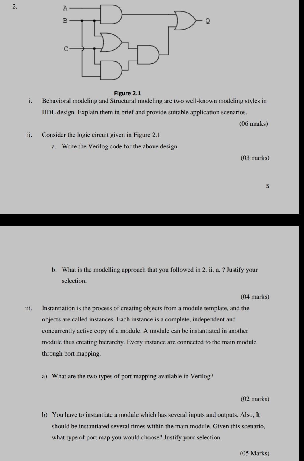 Solved 2. А B 10 E 0 i. Figure 2.1 Behavioral modeling and | Chegg.com