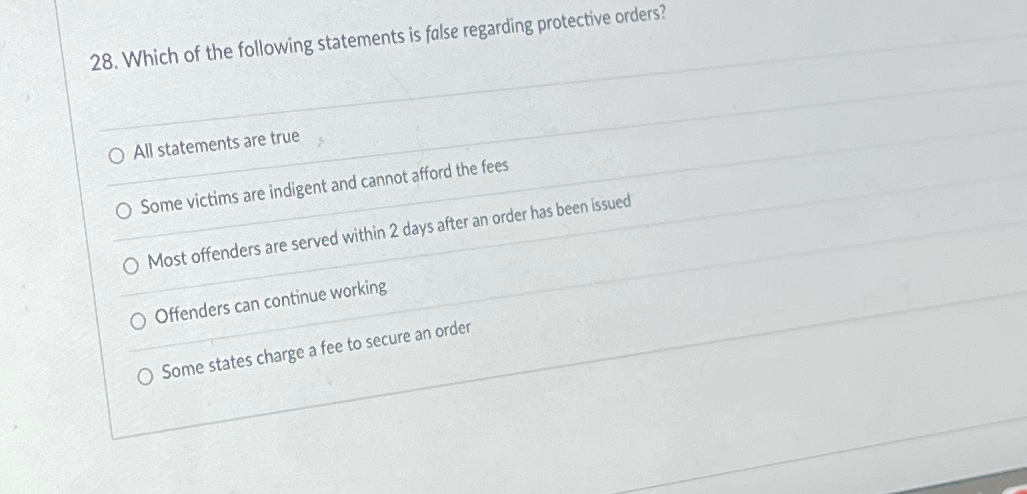 Solved Which of the following statements is false regarding | Chegg.com