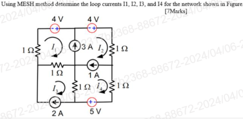 Solved Using MESH method determine the loop currents I1, | Chegg.com
