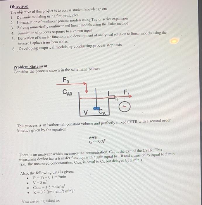 Solved Ohjective: The objective of this project is to access | Chegg.com