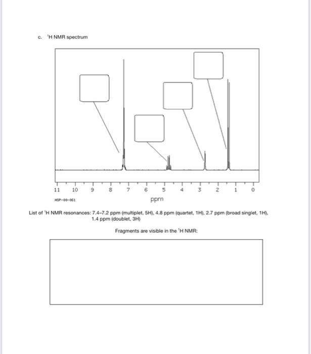 List of 'H NMR resonances: 7.4-7.2 ppm (multiplet, | Chegg.com
