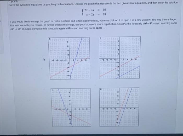 Solved w pomy Solve the system of equations by graphing both | Chegg.com