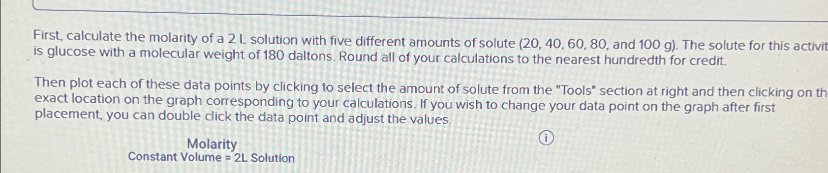 Solved First, calculate the molarity of a 2L ﻿solution with | Chegg.com
