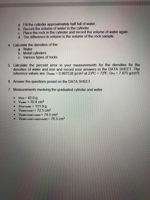 Solved PHSC 4011 LAB 1 DENSITY OF EARTH'S MATERIALS Purpose | Chegg.com