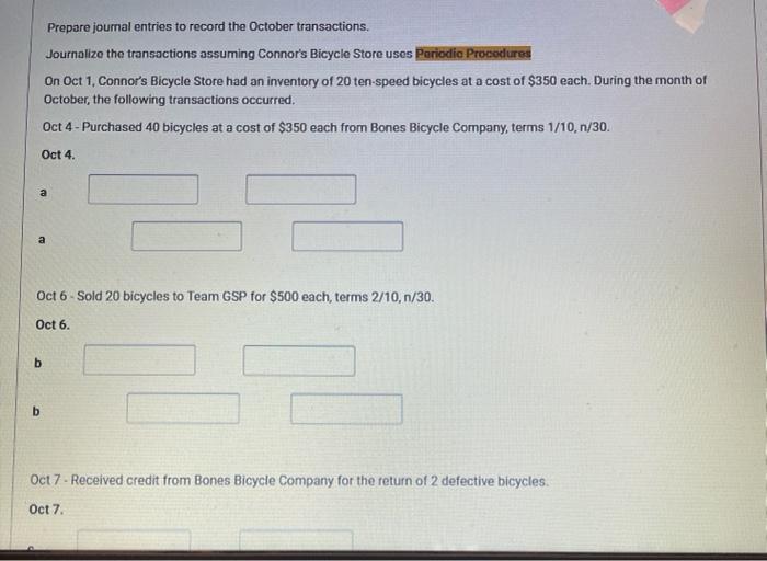 Solved Prepare joumal entries to record the October | Chegg.com Solved Prepare joumal entries to record the October | Chegg.com