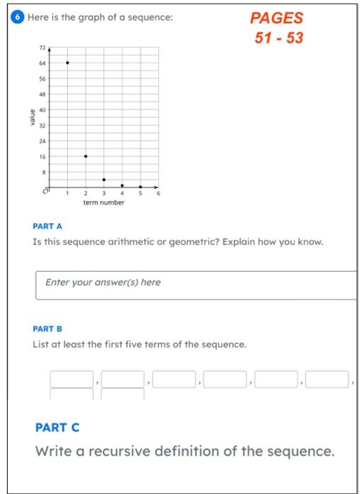 Solved Please help me out with theseThe graph of a sequence | Chegg.com