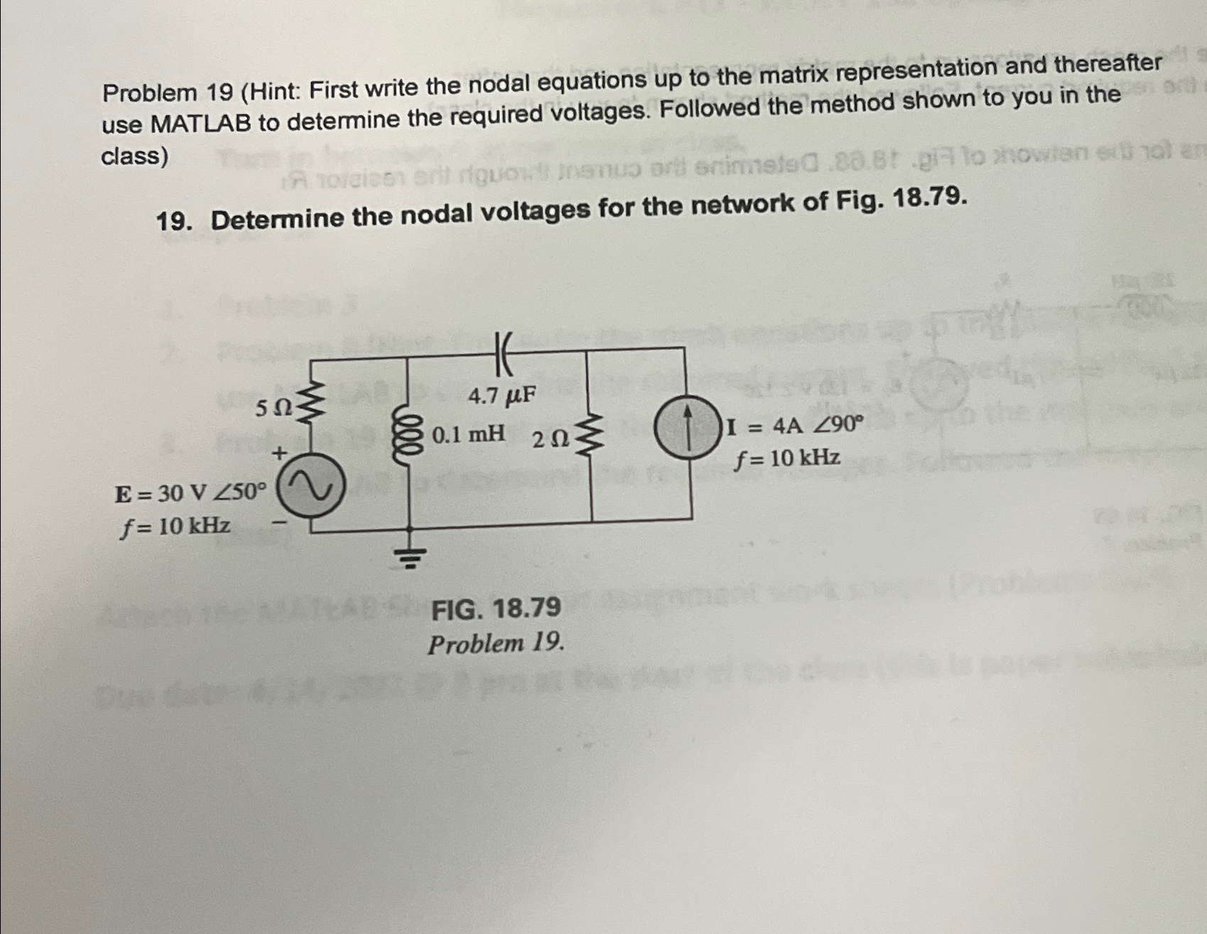 Solved Problem 19 (Hint: First write the nodal equations up | Chegg.com