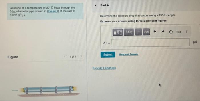 Solved Casoline at a temperature of 20∘C flows through the | Chegg.com