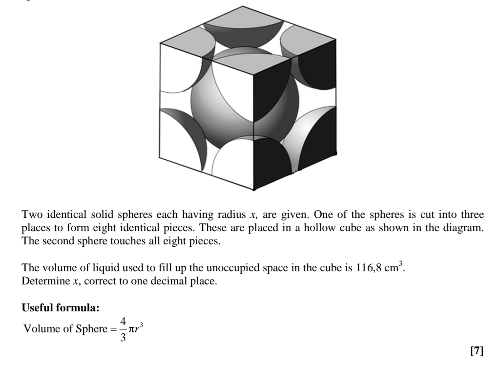 Solved Two identical solid spheres each having radius x, | Chegg.com
