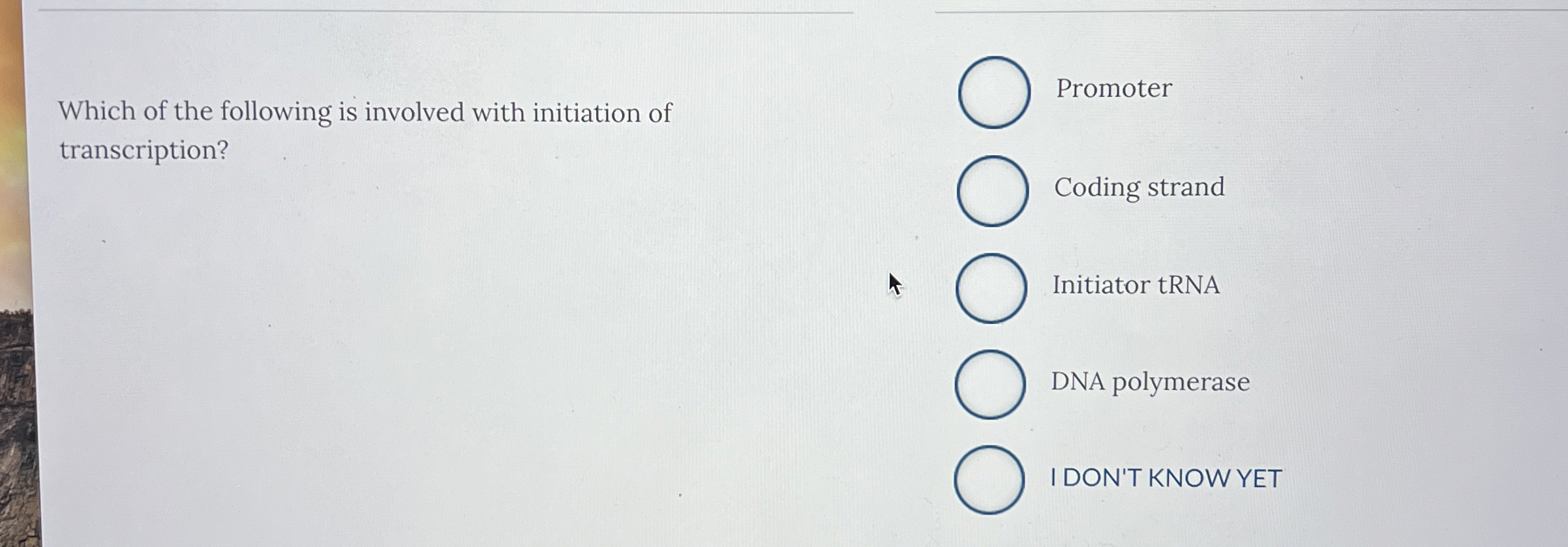 Solved Which of the following is involved with initiation | Chegg.com