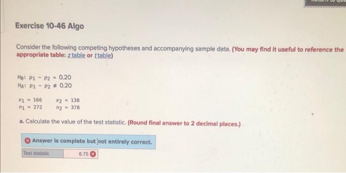 Solved Exercise 10-46 Algo Consider the following competing | Chegg.com