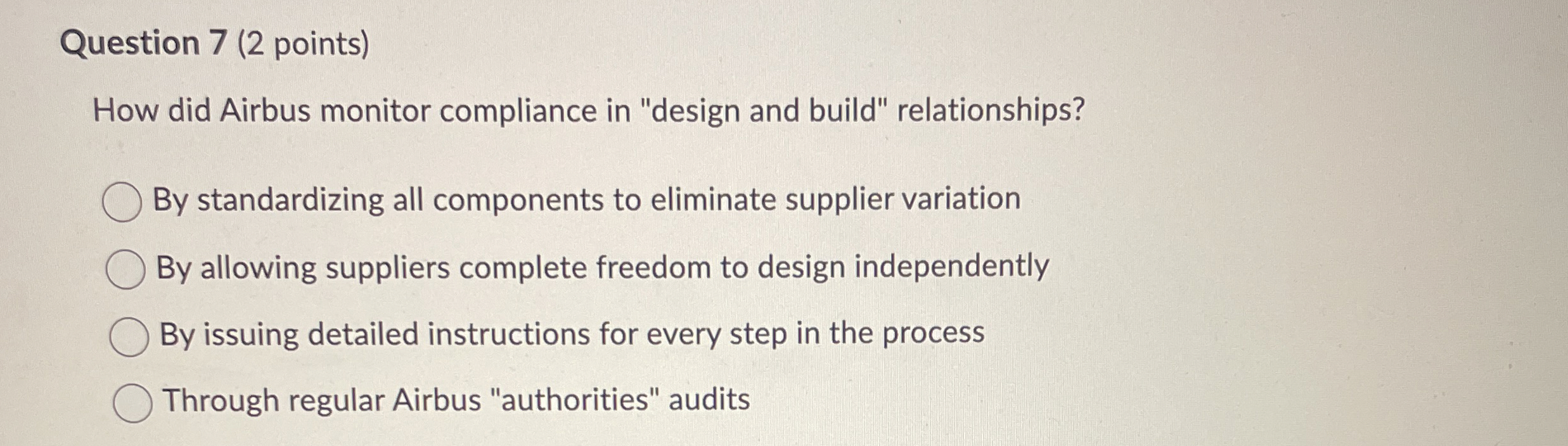 Solved Question 7 (2 ﻿points)How did Airbus monitor | Chegg.com