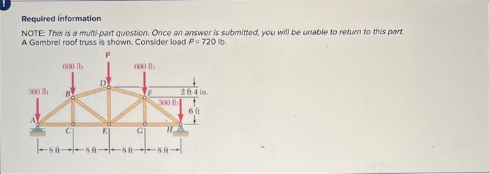 Solved Required information NOTE: This is a multi-part | Chegg.com