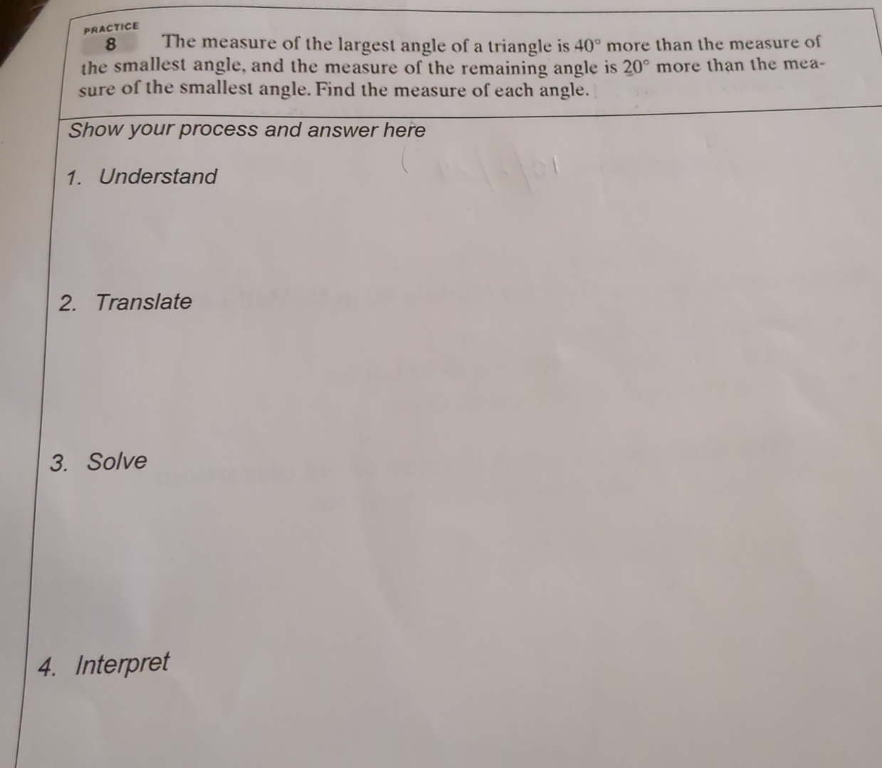 Solved PAACTICE8 ﻿The measure of the largest angle of a | Chegg.com