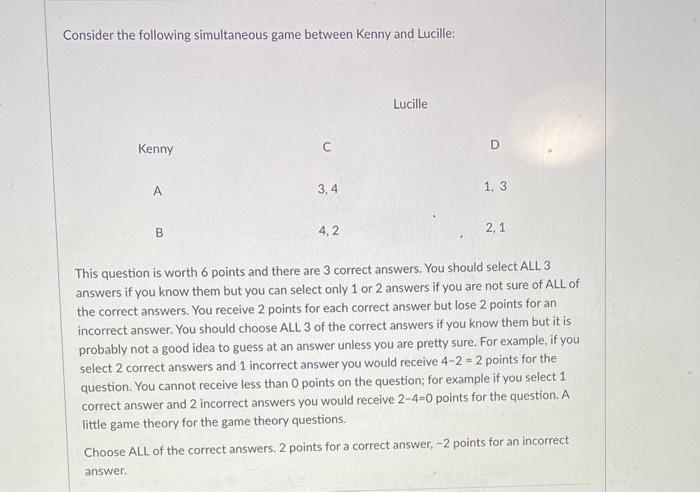 Solved Consider the following simultaneous game between | Chegg.com
