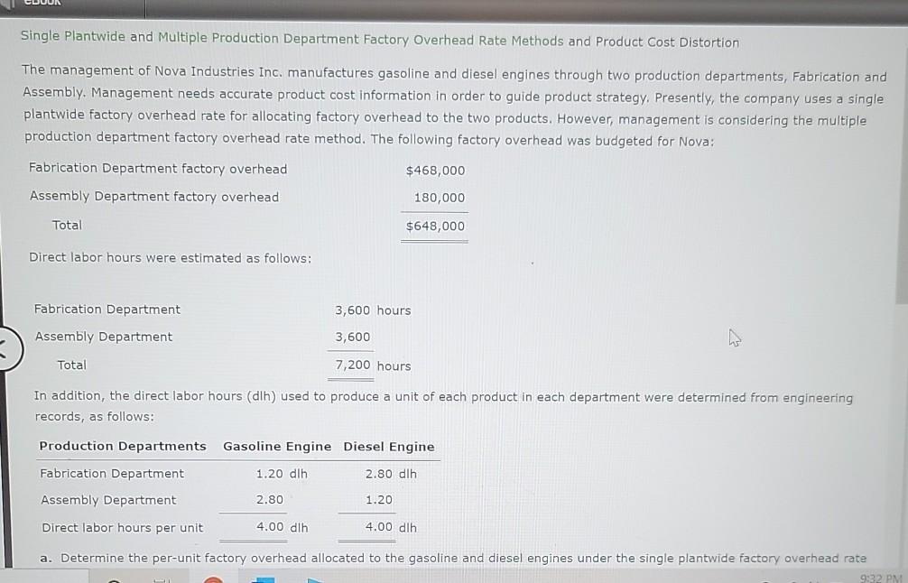 Solved Single Plantwide and multiple Production Department | Chegg.com