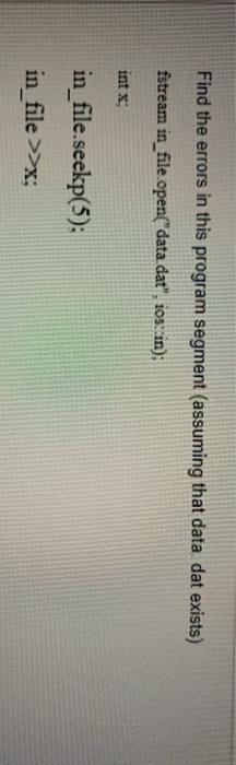Solved Find the errors in this program segment (assuming | Chegg.com