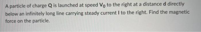 Solved A particle of charge Q is launched at speed V0 to the | Chegg.com