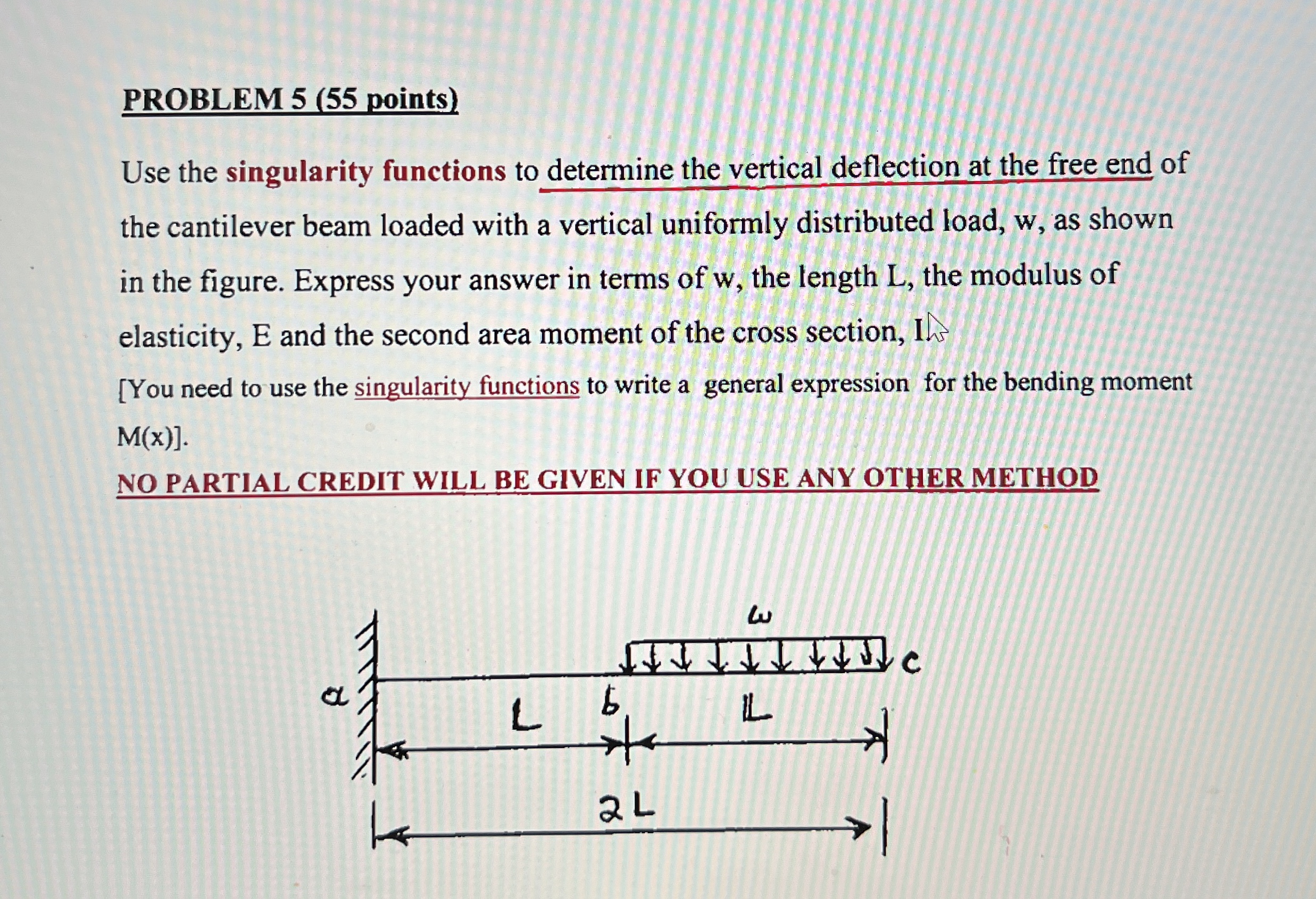 Solved Problem 5 55 ﻿points Use The Singularity Functions