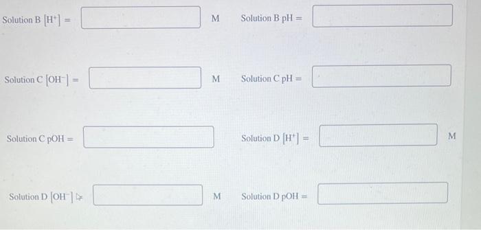 Solved Complete this table to show the pH and pOH of each | Chegg.com