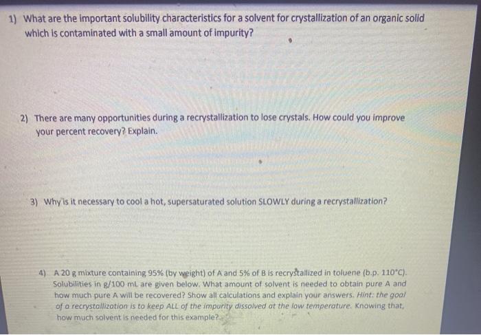 Solved RECRYSTALLIZATION-Part B Part B of the | Chegg.com