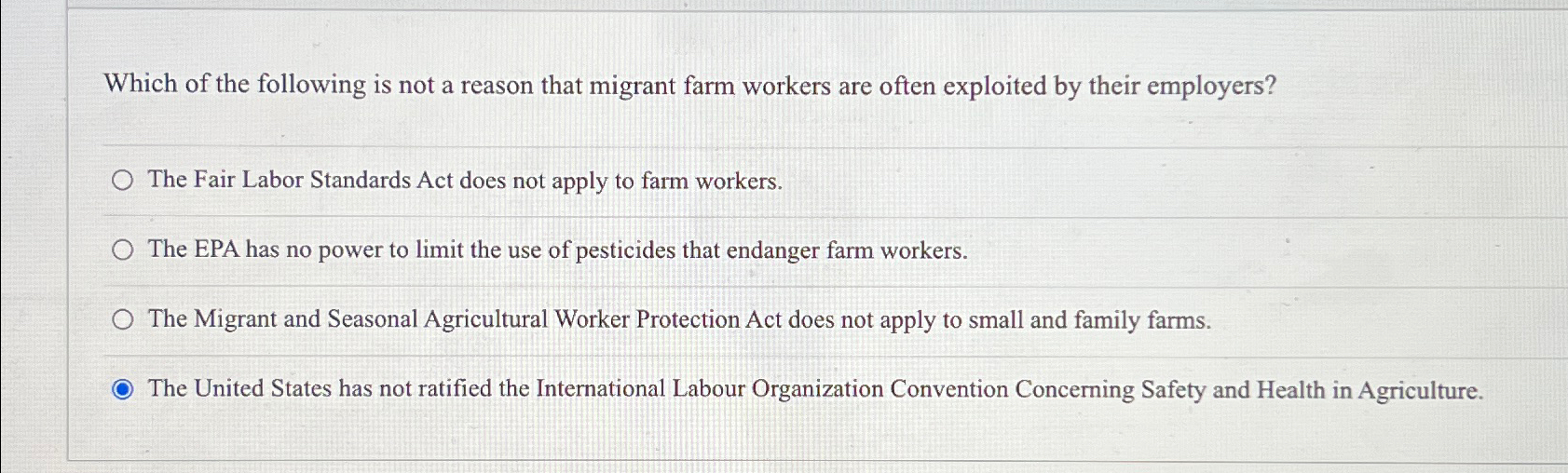 Solved Which of the following is not a reason that migrant | Chegg.com