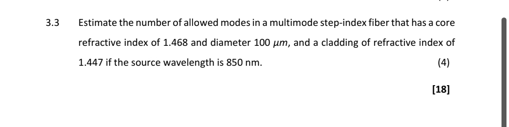 Solved 3.3 ﻿Estimate the number of allowed modes in a | Chegg.com