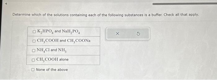 Solved Determine which of the solutions containing each of | Chegg.com