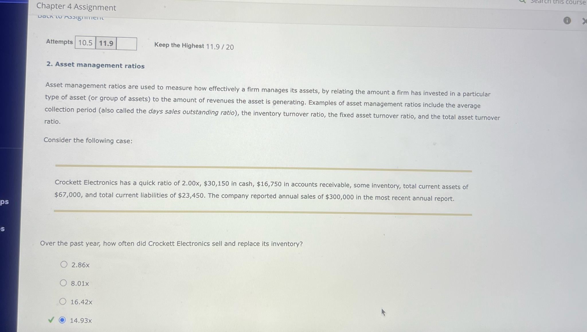 Chapter 4 ﻿AssignmentAttempts | Chegg.com