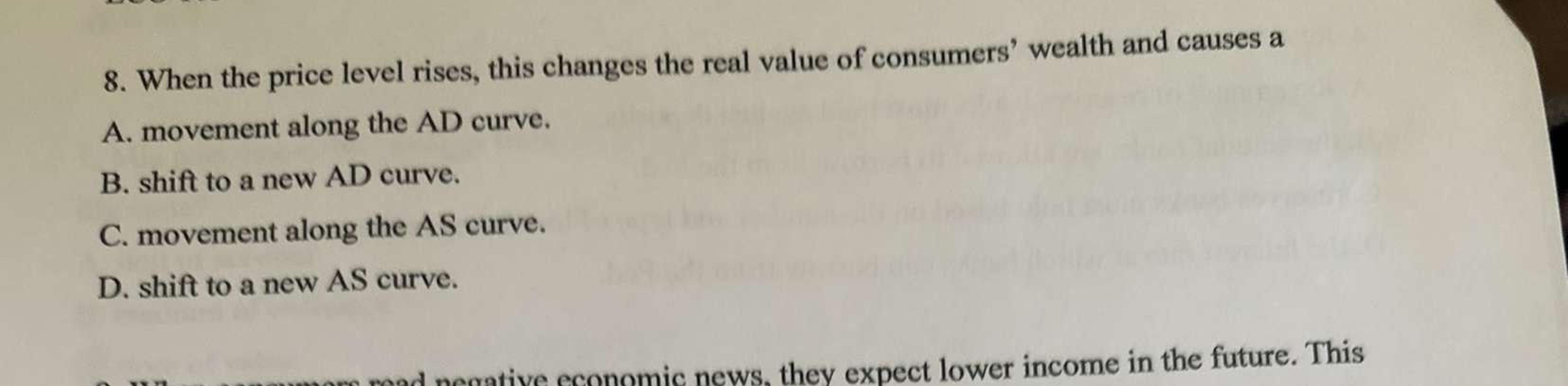 Solved When the price level rises, this changes the real | Chegg.com