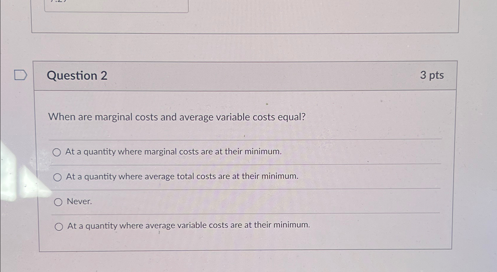 Solved Question 23 ﻿ptsWhen are marginal costs and average | Chegg.com