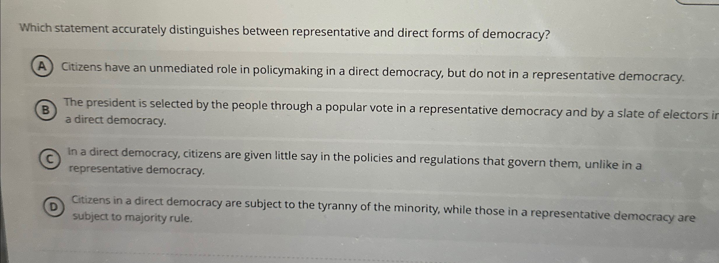 Solved Which statement accurately distinguishes between | Chegg.com