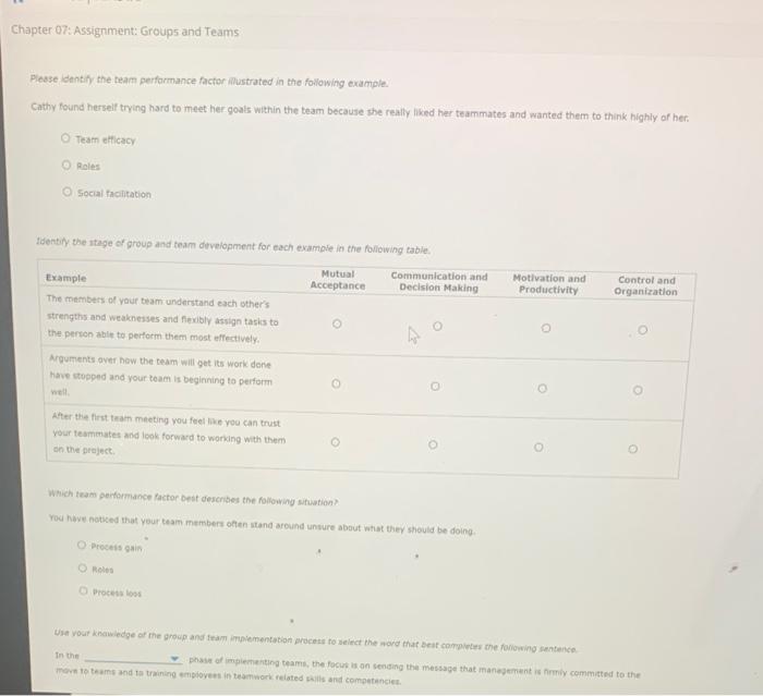 Solved Chapter 07: Assignment Groups and Teams Please | Chegg.com