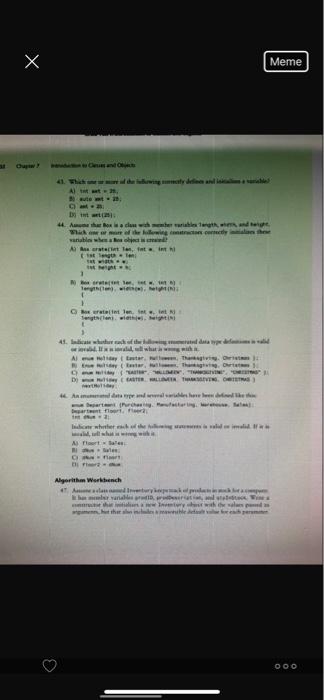Solved Read Chapter 7 Introduction To Classes And Objects