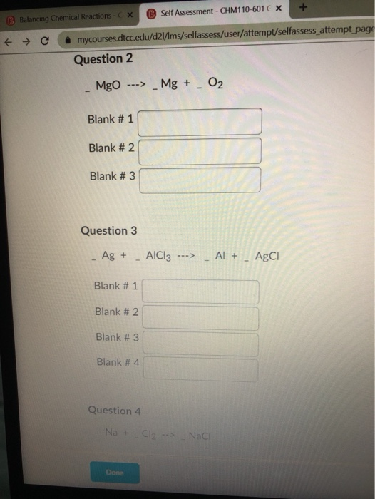 Solved Balancing Chemical Reactions Question 1 _Na2S + BaCl2 | Chegg.com