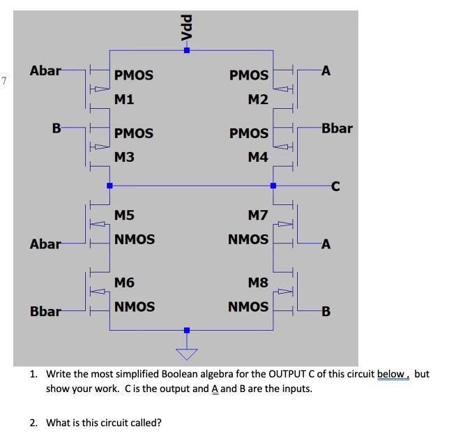 Solved 1. Write the most simplified Boolean algebra for the | Chegg.com
