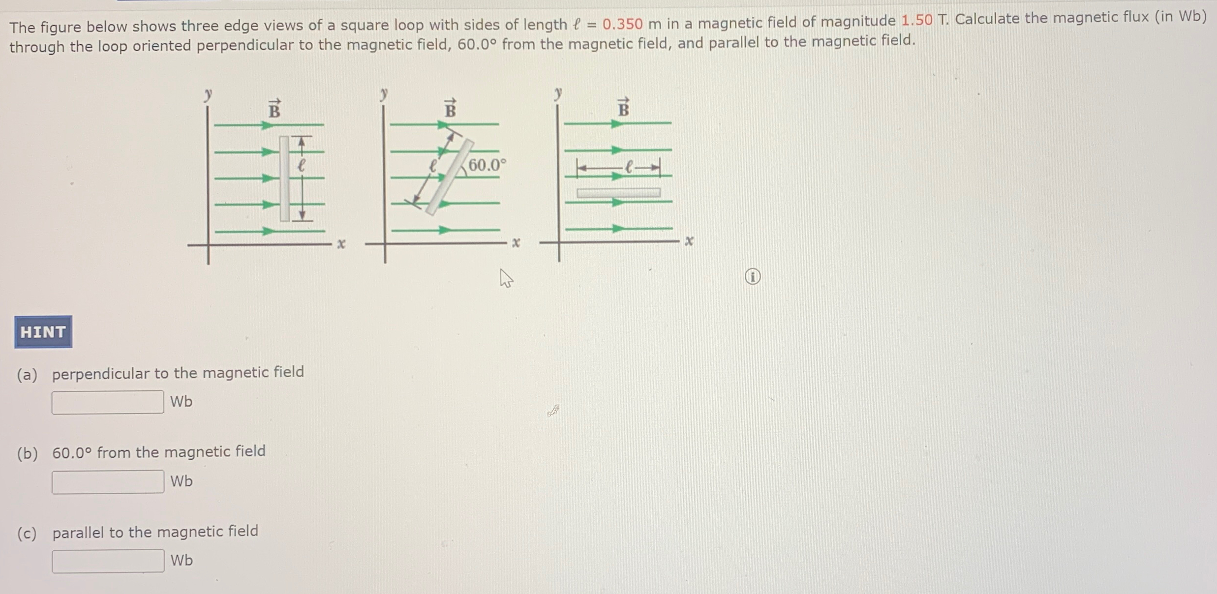 Solved The figure below shows three edge views of a square | Chegg.com