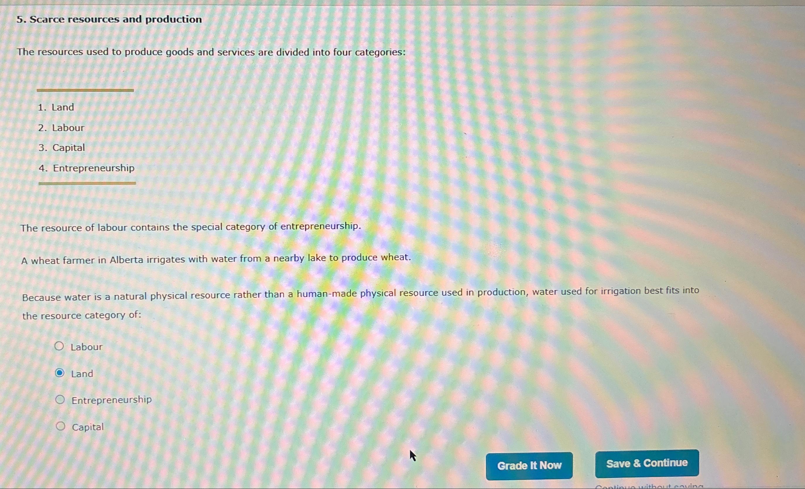 Solved Scarce resources and productionThe resources used to | Chegg.com