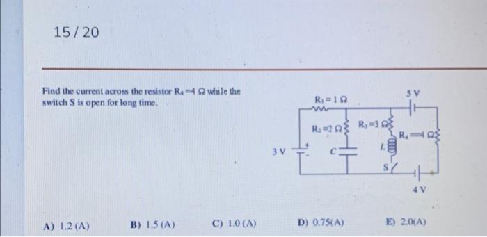 Solved Find the current across the resistor R4=4Ω while the | Chegg.com