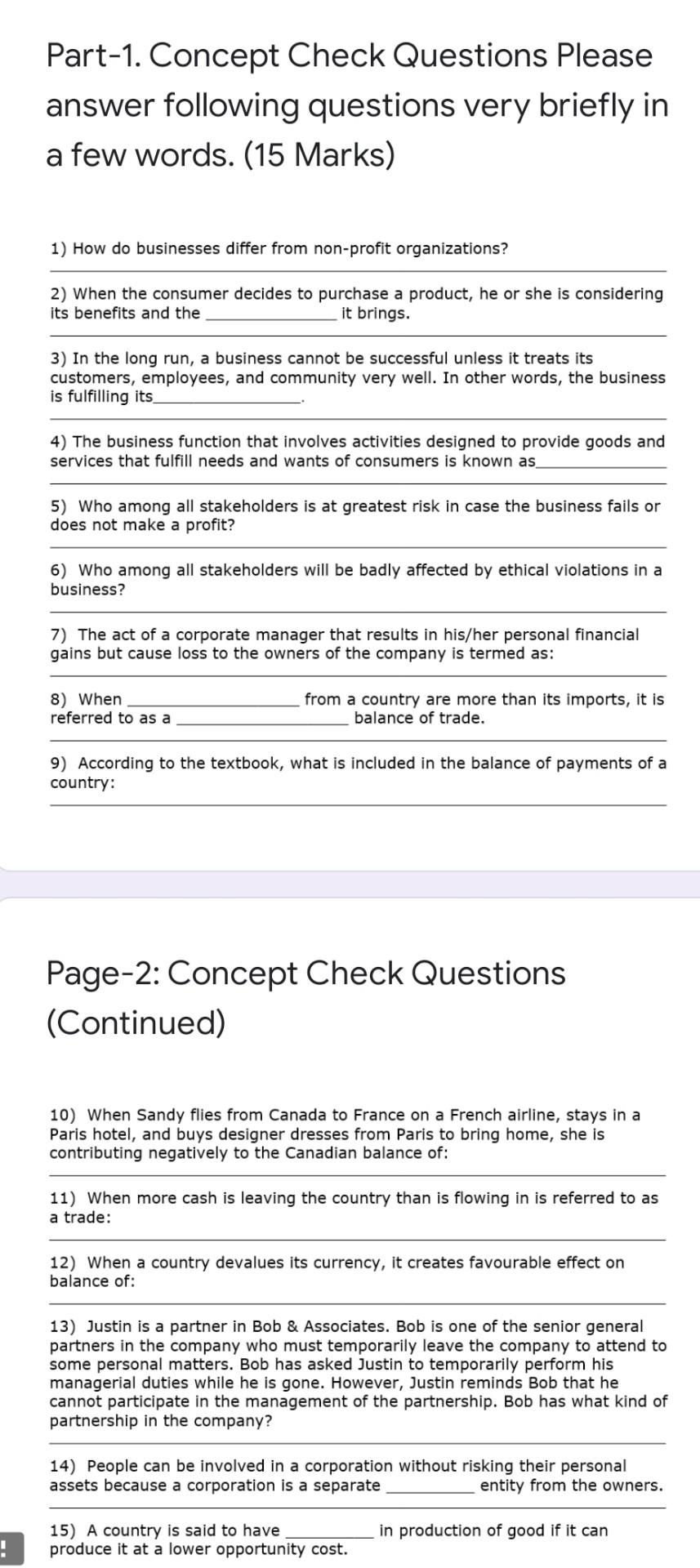 Solved Part-1. Concept Check Questions Please answer | Chegg.com