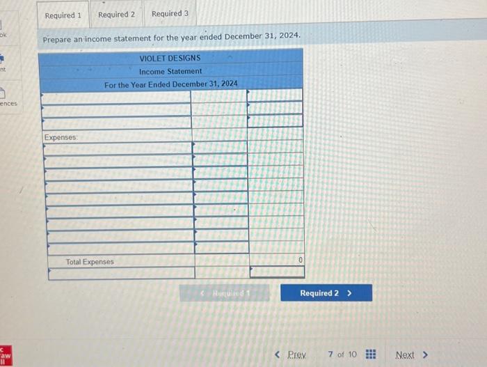 Solved Required: 1. Prepare an income statement for the year | Chegg.com