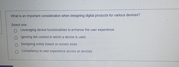 Solved What is an important consideration when designing | Chegg.com