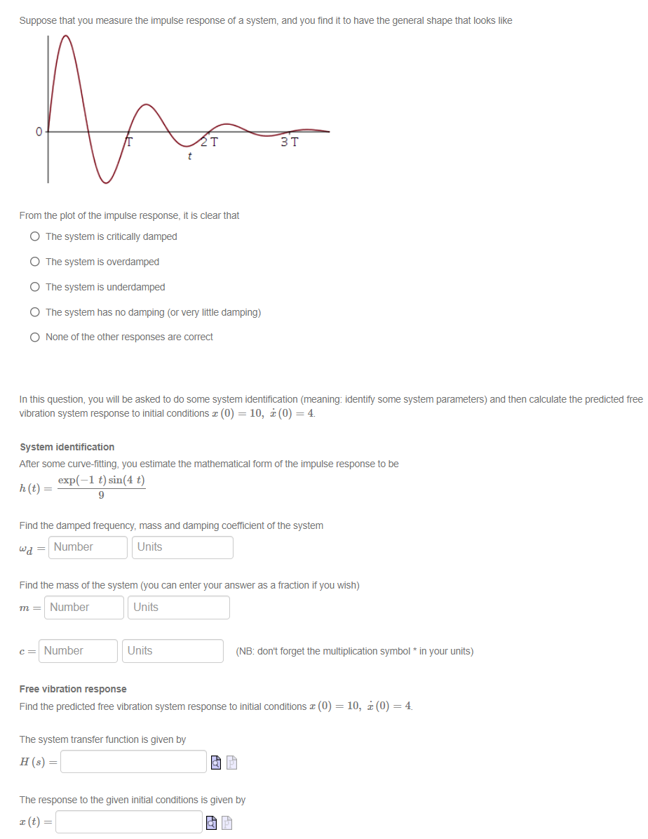 Solved From the plot of the impulse response, it is clear | Chegg.com