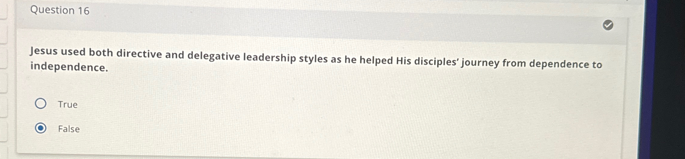 Solved Question 16Jesus used both directive and delegative | Chegg.com