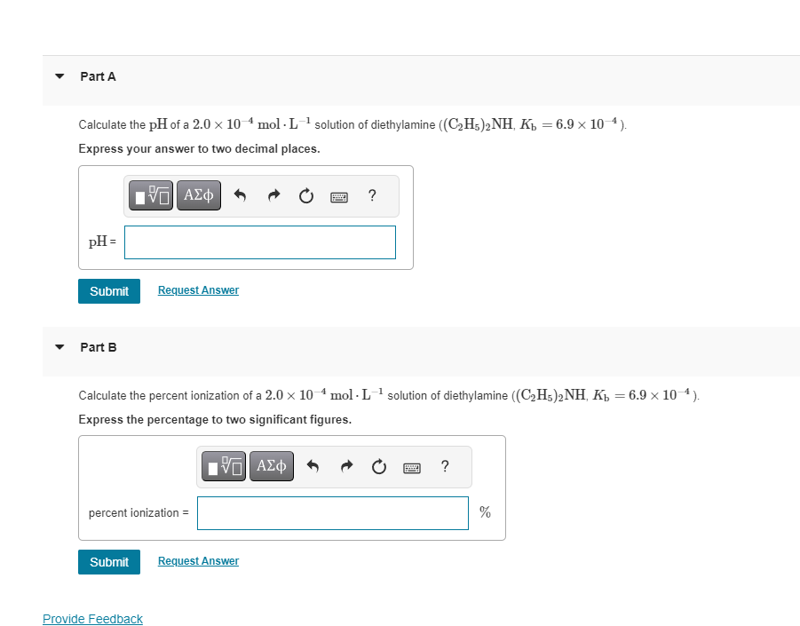 Solved Part ACalculate the pH of a 2.0×10-4mol*L-1 ﻿solution | Chegg.com