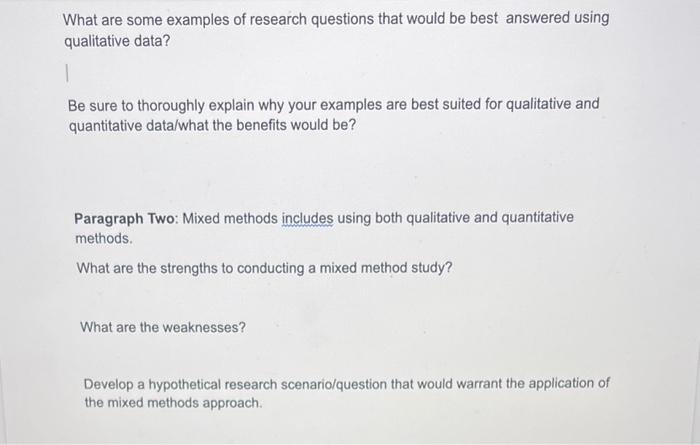 Solved What are some examples of research questions that | Chegg.com
