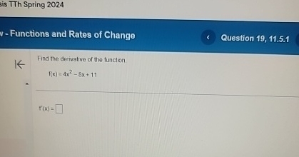 Solved bis TTh Spring 2024v - ﻿Functions and Rates of | Chegg.com
